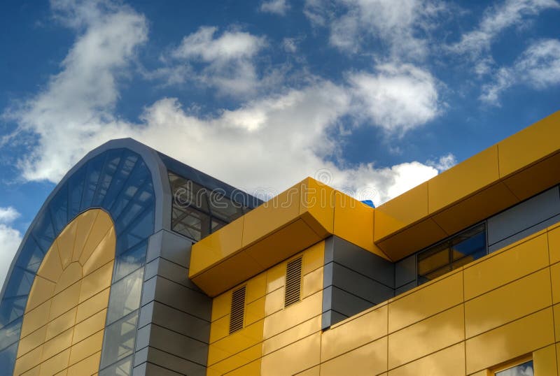 Golden building stock image. Image of city, industrial - 3106919