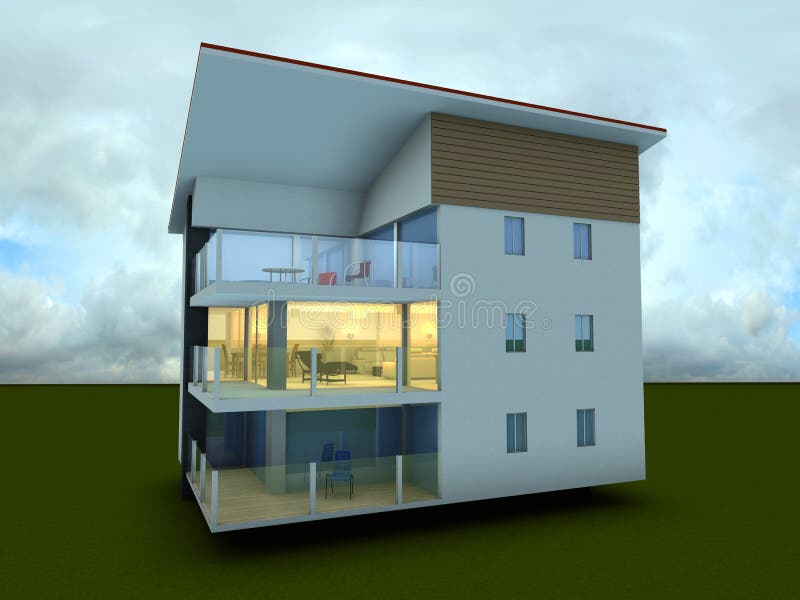 Modern building stock illustration. Illustration of home - 13159543
