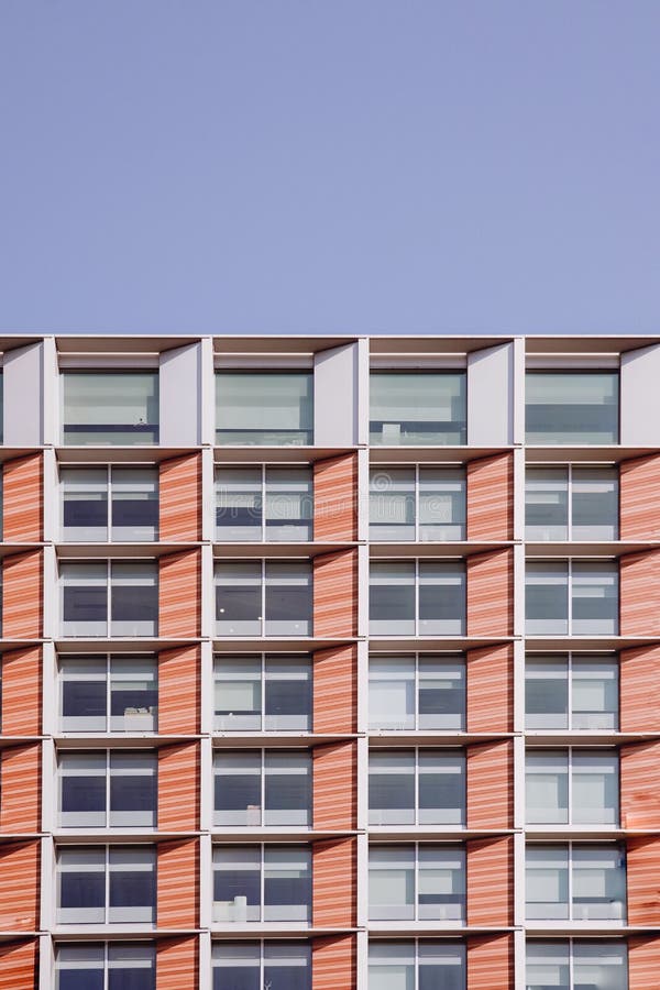 Modern Building with Abstract Windows in Rows Stock Photo - Image of ...