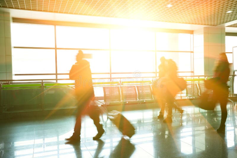 Modern Building Aisle Interior Glass Wall of Windows in Hurry Pe Stock ...