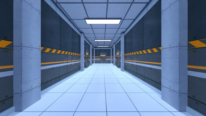 Modern building aisle stock illustration. Illustration of 3dcg - 123079040