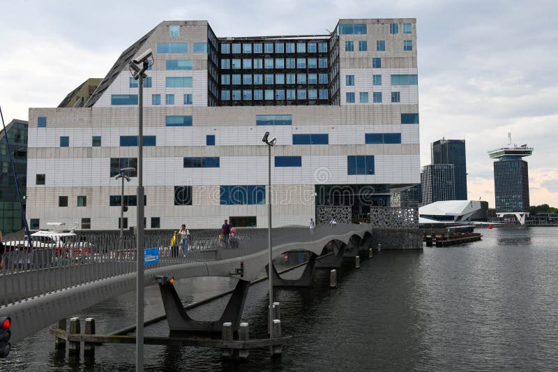 Modern Building at Amsterdam on Holland Editorial Stock Photo - Image ...