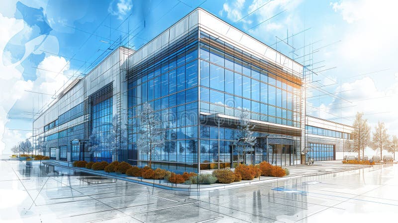 Modern Building Architectural Design Stock Illustration - Illustration ...