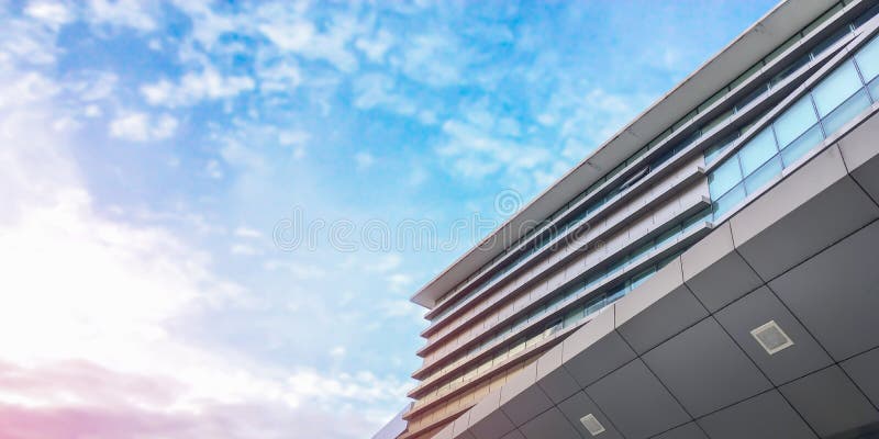 Modern Building in the Atmosphere of Morning Sky. Stock Image - Image ...