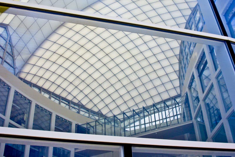 Modern Building with Atrium Stock Image - Image of patterns, white ...