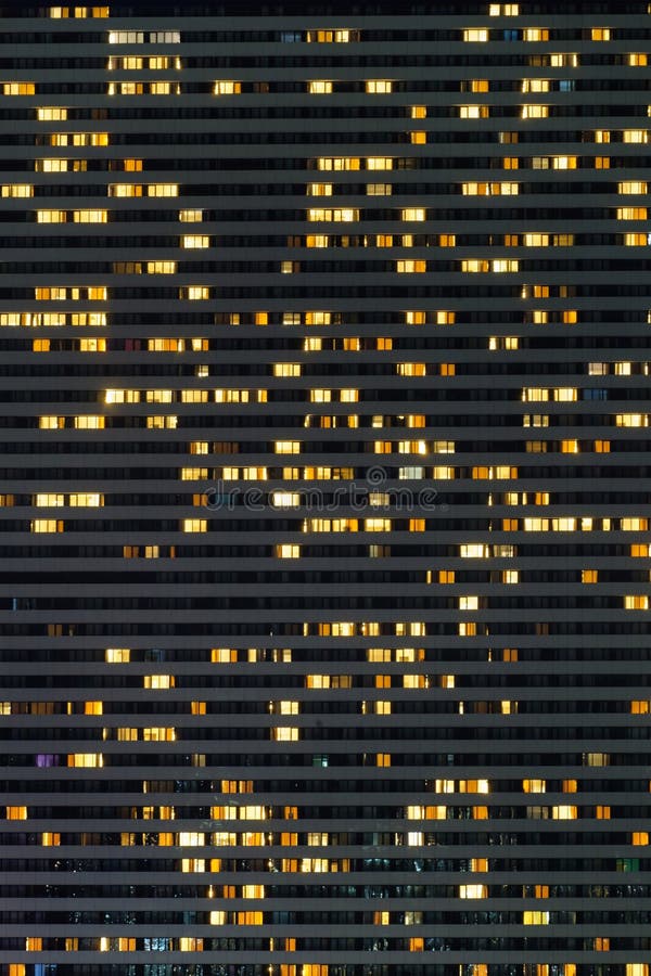 Modern Building Background Texture with Glowing Lights Stock Photo ...