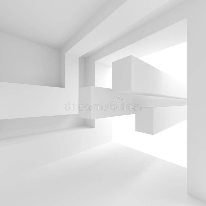 Modern Building Background. White Minimal Interior Design Stock ...