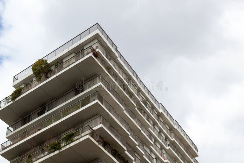 A Modern Building with Balconies Stock Photo - Image of urban ...