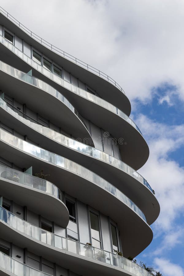 A Modern Building with Balconies Stock Image - Image of house, exterior ...