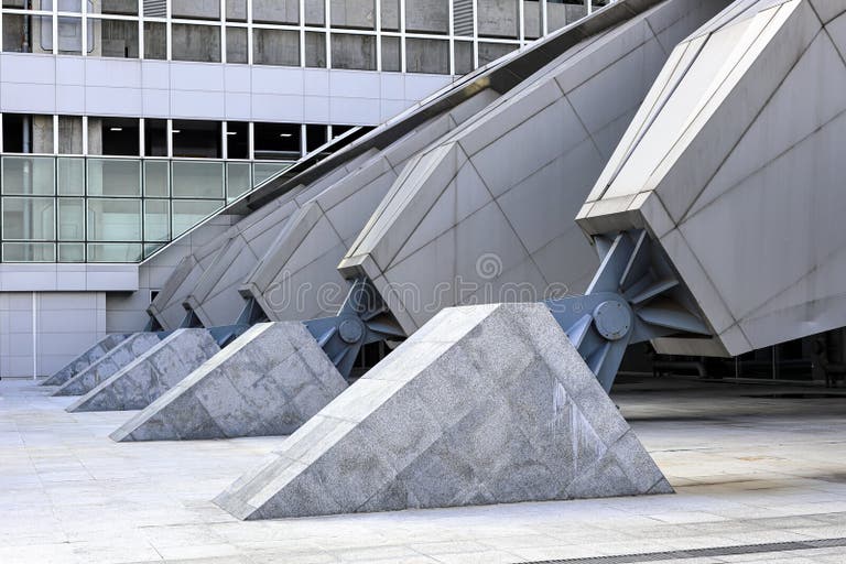 Modern Building Base Structure, a Grey Concrete and Metal Base ...