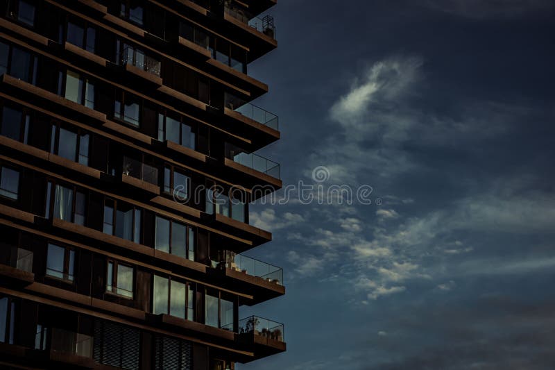 Modern Building in Berlin, Germany with a Cloudy Blue Sky in the ...