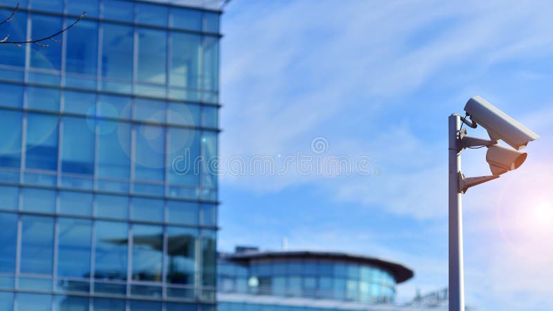 CCTV Camera Front of Office Building Stock Photo - Image of tower ...