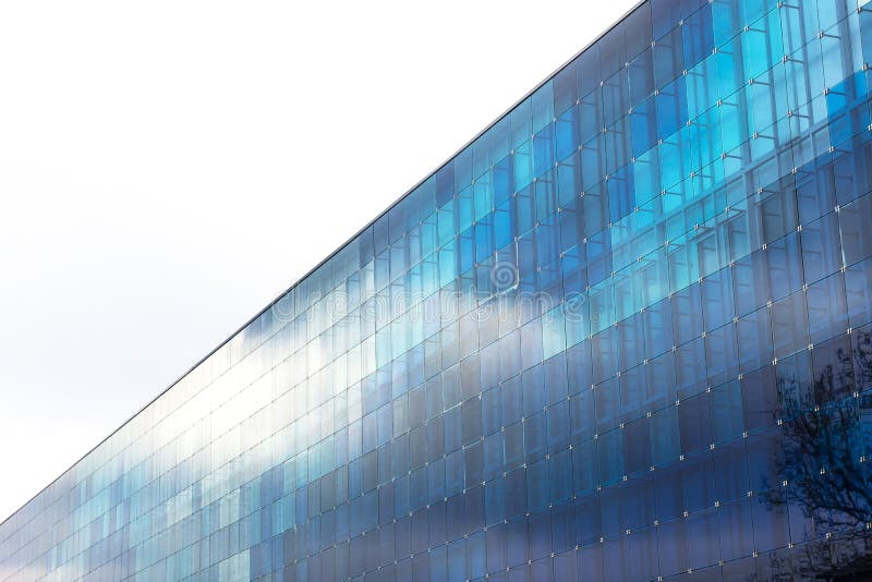 Modern Building with Blue Glass Stock Image - Image of high, paneling ...
