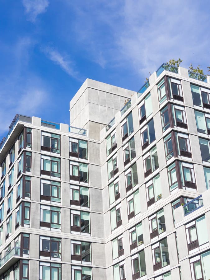Modern Building with Blue Sky in Background Stock Image - Image of ...