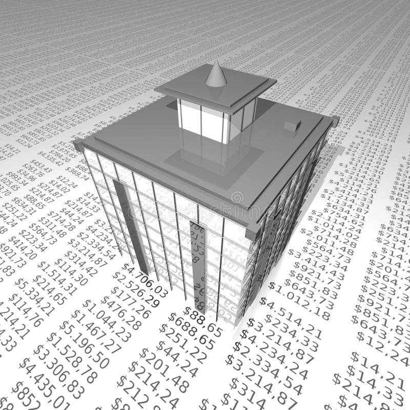 Modern Building on Business Report Stock Illustration - Illustration of ...