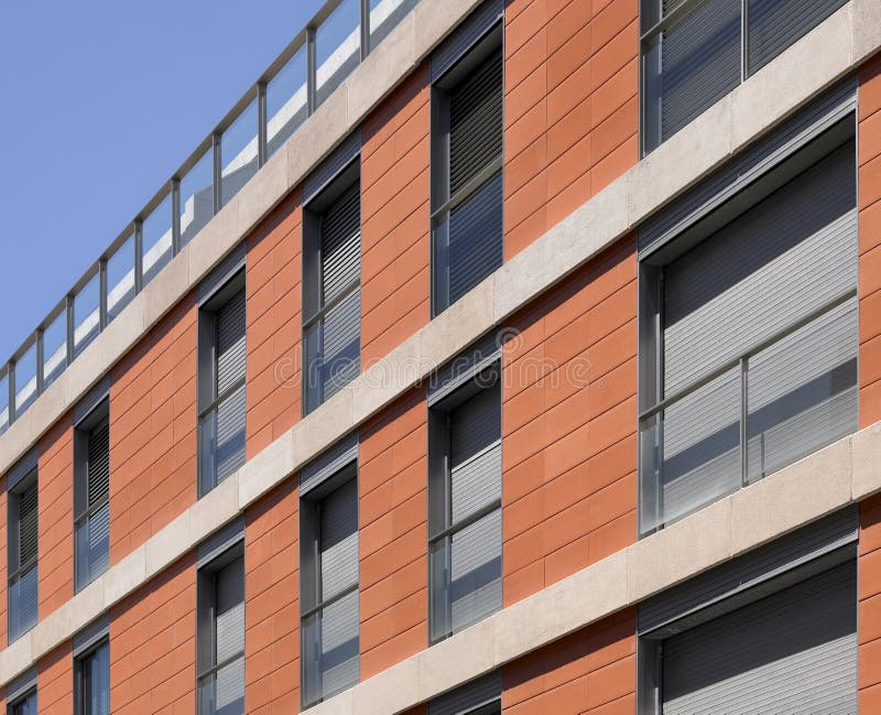 Modern Building Ceramic Material Facade Stock Image - Image of detail ...