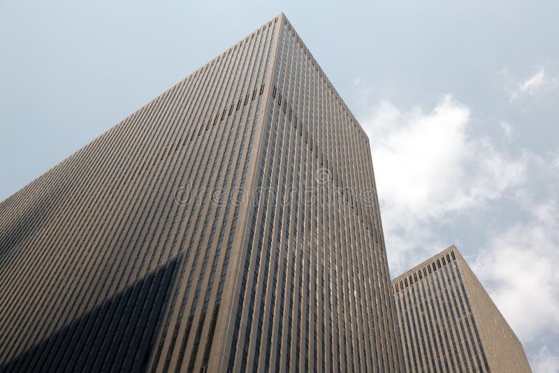 A Modern Building in the City from a Low Angle View Stock Image - Image ...