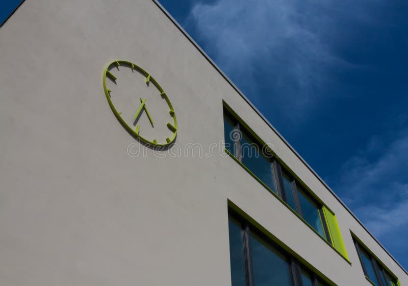 A Modern Building with Clock Stock Image - Image of office, modern ...
