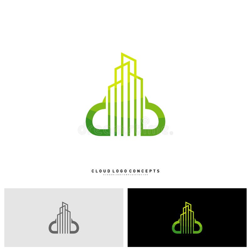 Modern Building Cloud Logo Design Concept Vector. Cloud City Logo ...