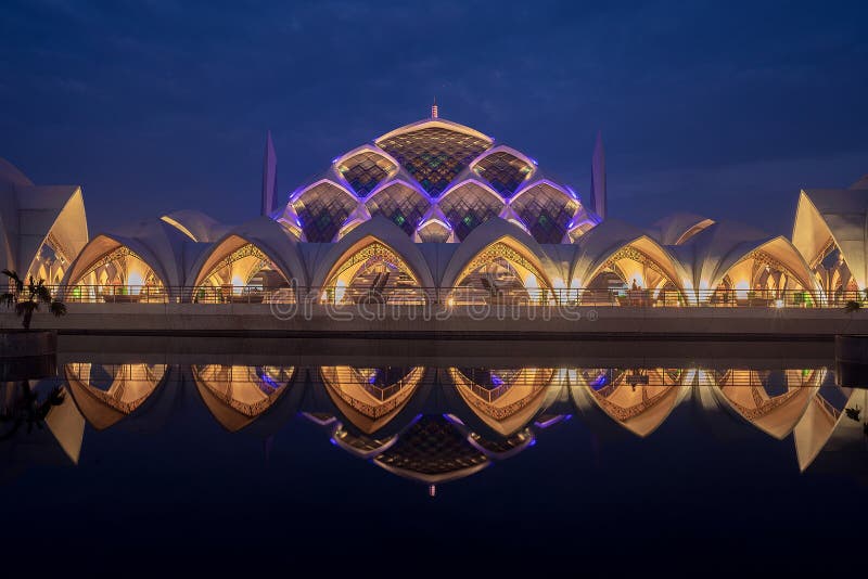 Modern Building with Colorful Lights at Night Editorial Photography ...
