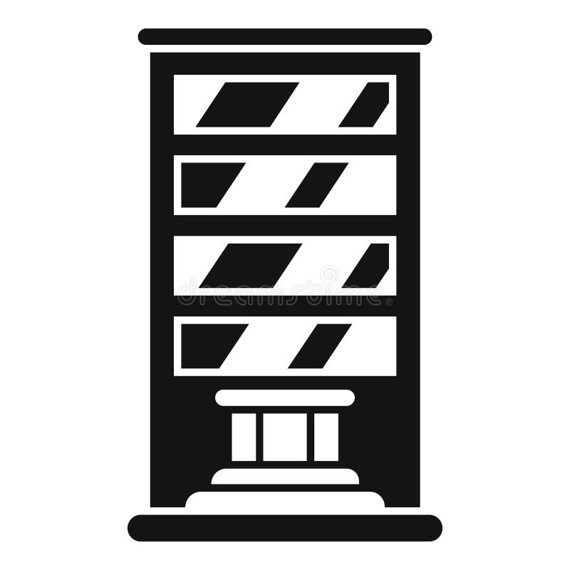 Modern Building with Columns in Front Facade Icon Vector Stock ...