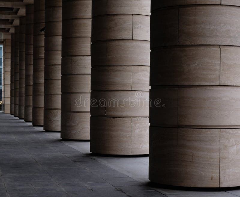 Modern Building with Columns in a Row Stock Photo - Image of colonnade ...