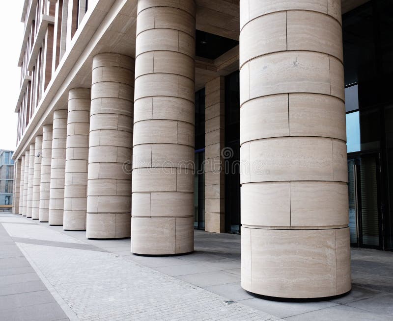 Modern Building with Columns in a Row Stock Image - Image of detail ...