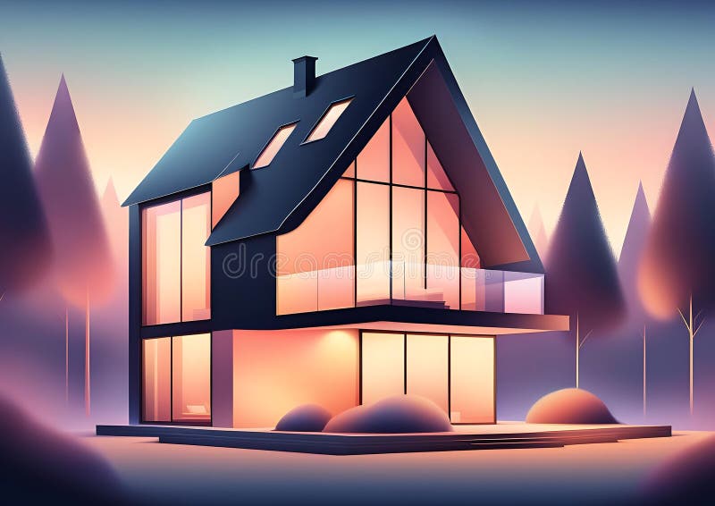 Modern Building Concept Simple and Minimalist in the Middle of the ...