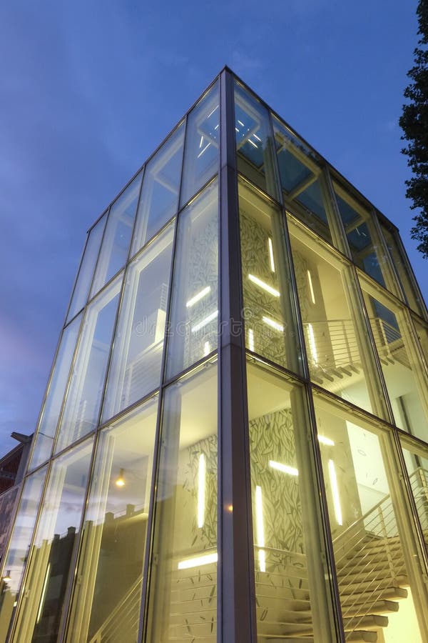 Modern building stock image. Image of flats, night, exterior - 76987357