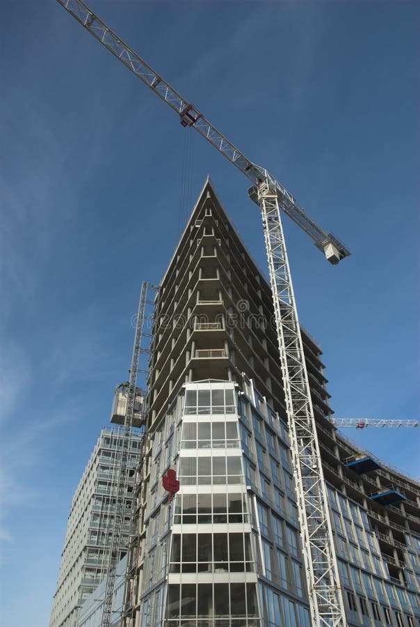 Modern Building Construction Stock Photo - Image of scaffolding ...