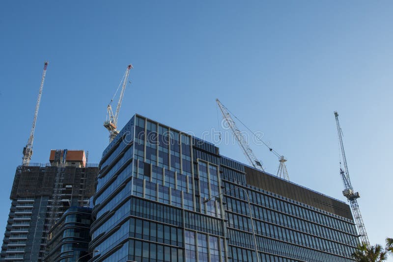 Modern Building Construction Stock Image - Image of quay, skyscraper ...