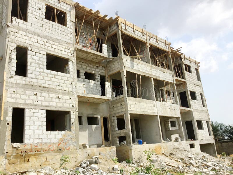 Modern Building Construction Stock Image - Image of architecture ...