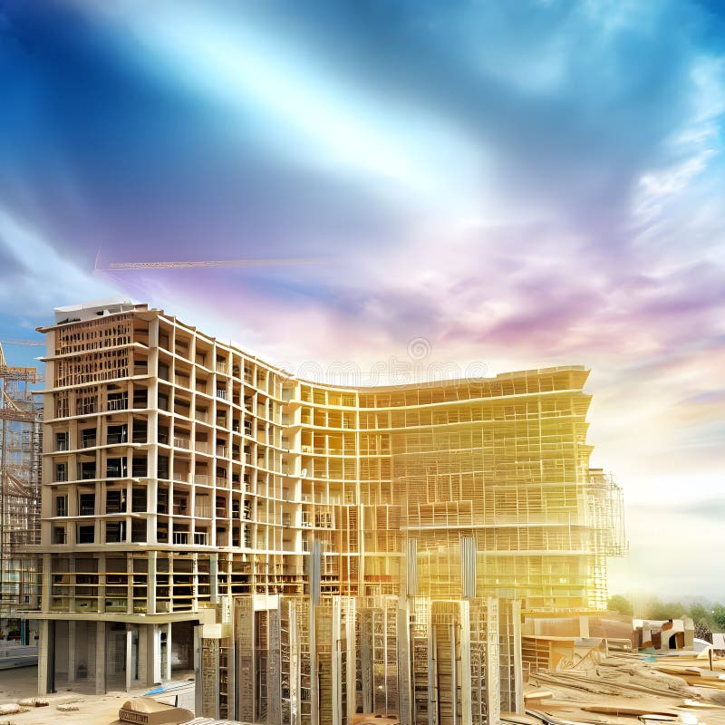 Modern Building Construction Structure with Beautiful Sky Scenery Ai ...