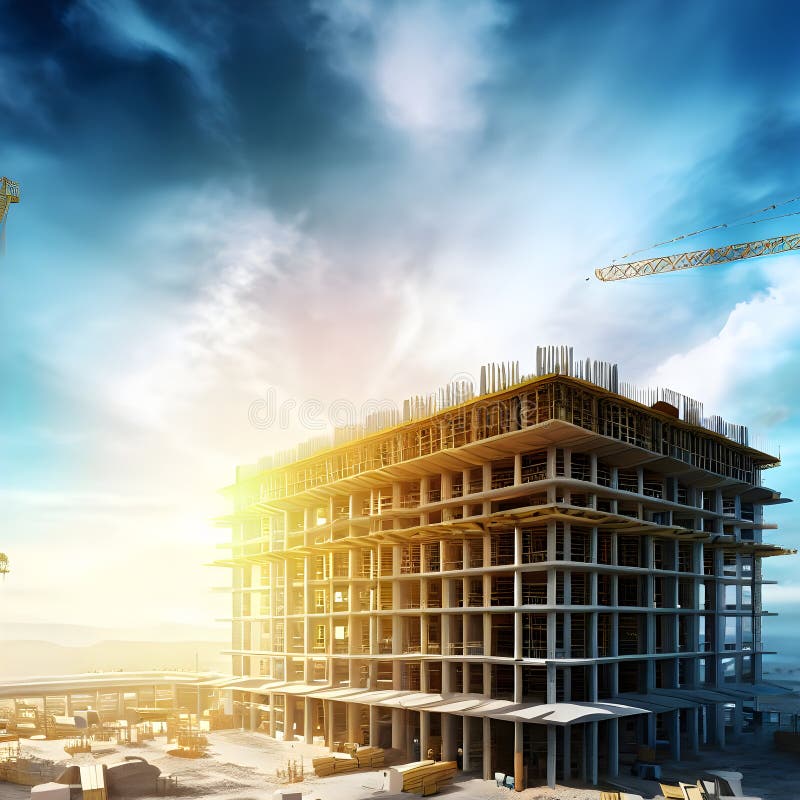 Modern Building Construction Structure with Beautiful Sky Scenery Ai ...