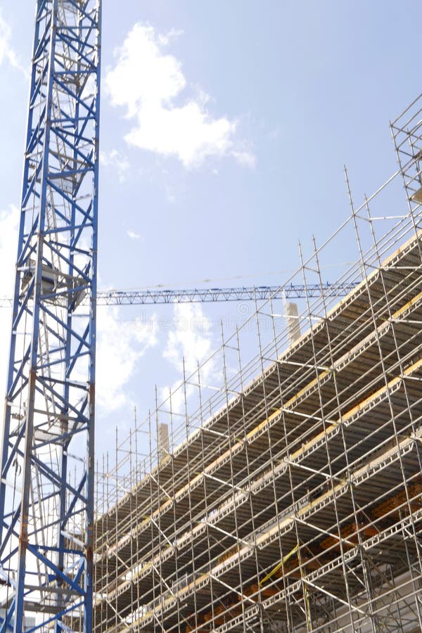 Modern Building Construction. Vertical Orientation Stock Image - Image ...