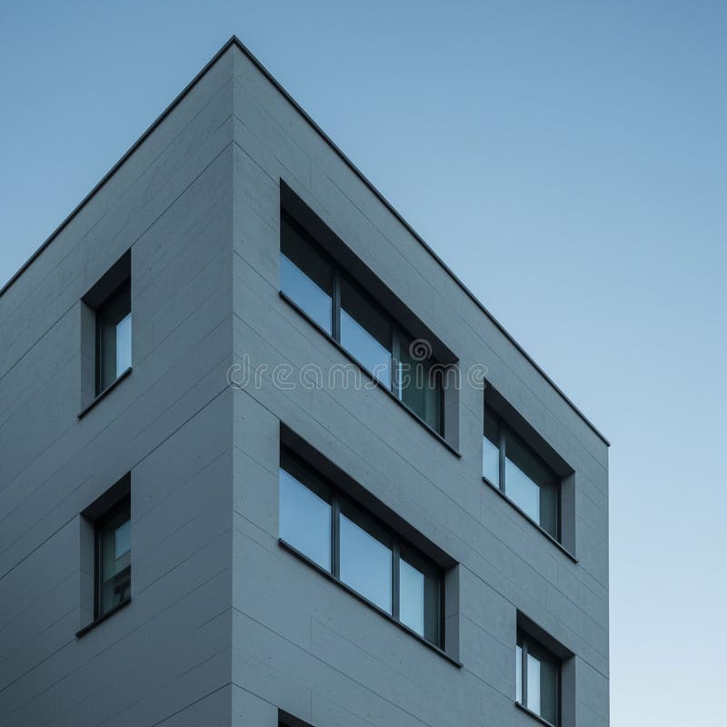 Modern Building Corner with a Minimalist Design. Features Clean, Sharp ...
