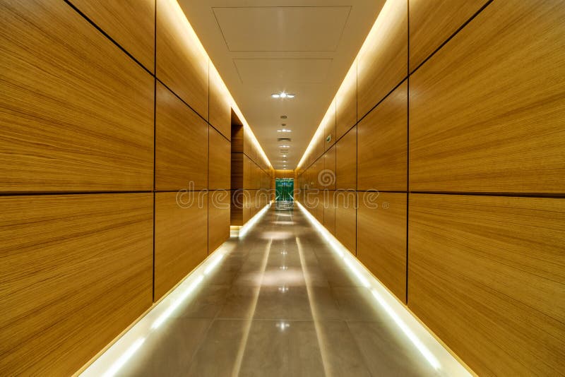 Floor Lights in the Underground Corridor Stock Image - Image of ...