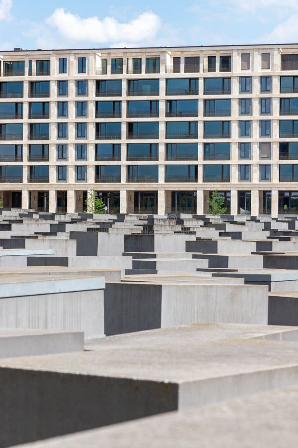 Modern Building with Cubes and Shadow, Vertical Stock Photo - Image of ...