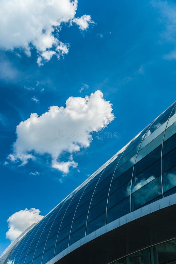 Curved Structural Column at an Airport. Modern Architecture. Stock ...