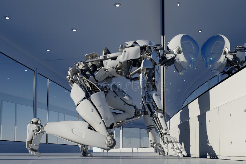 Cyborg hand counting stock illustration. Illustration of count - 156881859