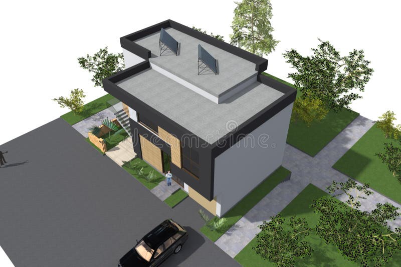 Modern building 3D stock illustration. Illustration of photoshop - 67291778