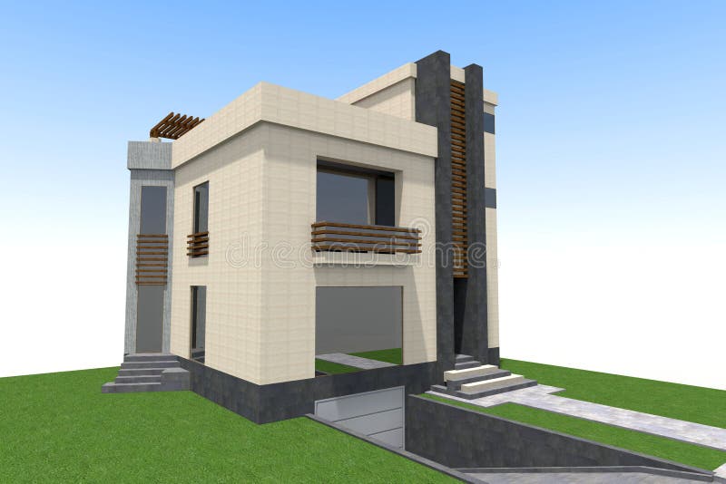 Modern building 3D stock illustration. Illustration of photoshop - 67291832