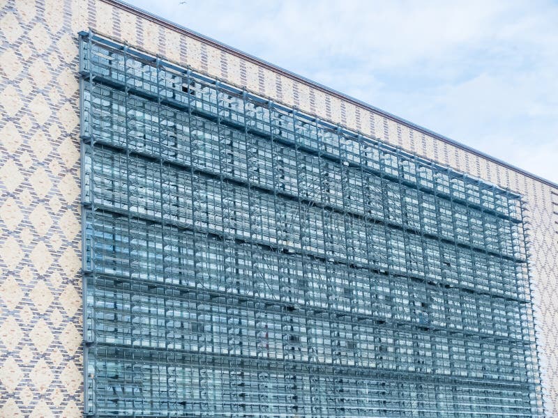 Modern Building with Decorative Patterned Facade Stock Image - Image of ...