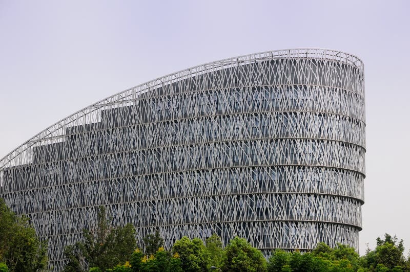 Modern Building with Dendritic Metal Casing Stock Image - Image of ...