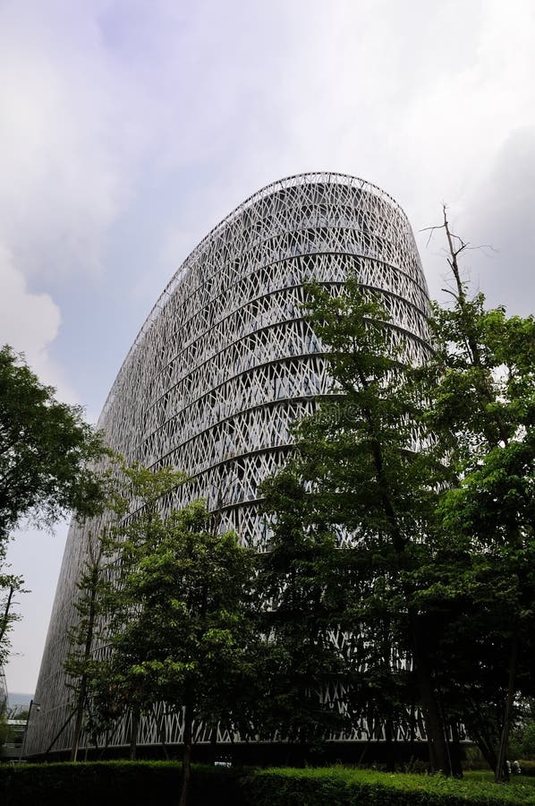 Modern Building with Dendritic Metal Shell Stock Image - Image of ...