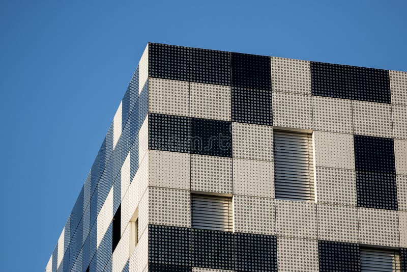 Modern Building Detail Background with a Design of Squares. Editorial ...