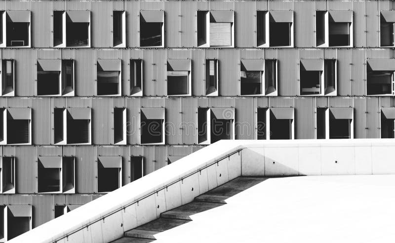 Modern Building with a Distinct Architecture Featuring Multiple Windows ...