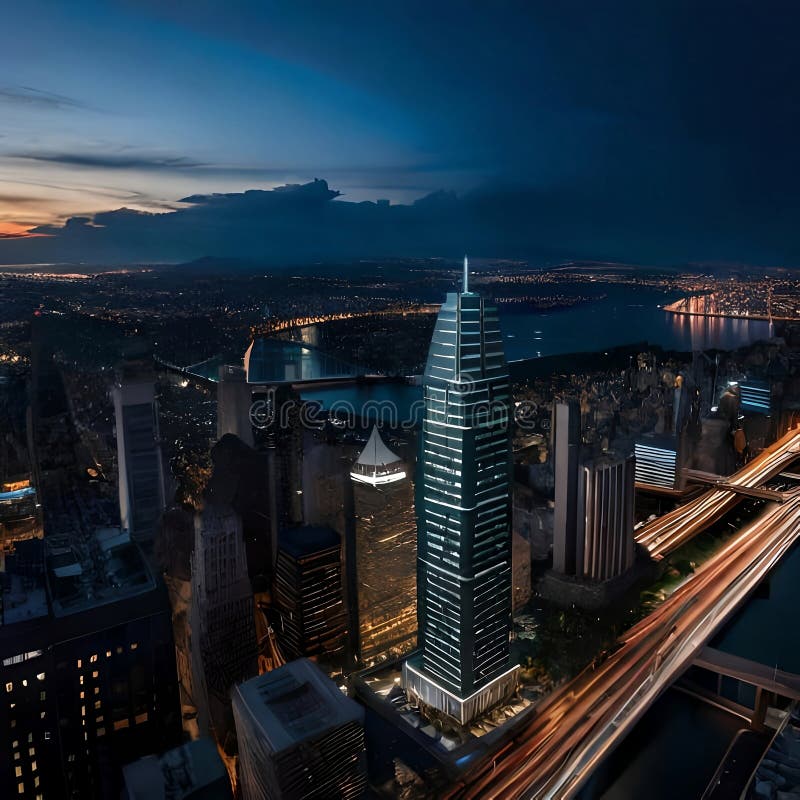 Modern Building with Dramatic Sky with Generative AI Technology Stock ...