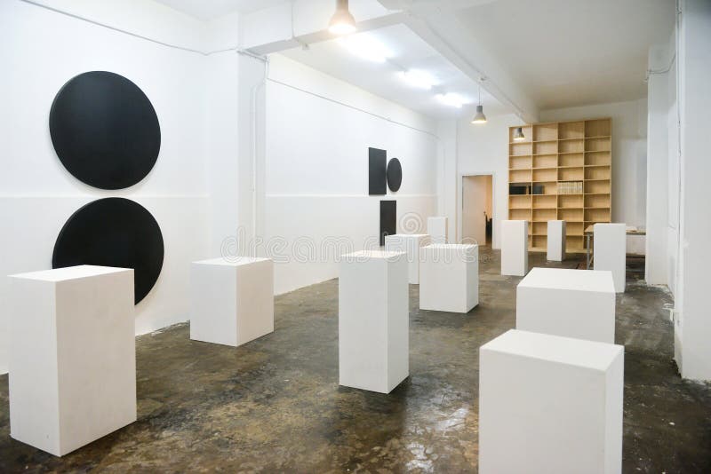 Modern Building Empty Room Art Exhibition Hall Stock Image - Image of ...