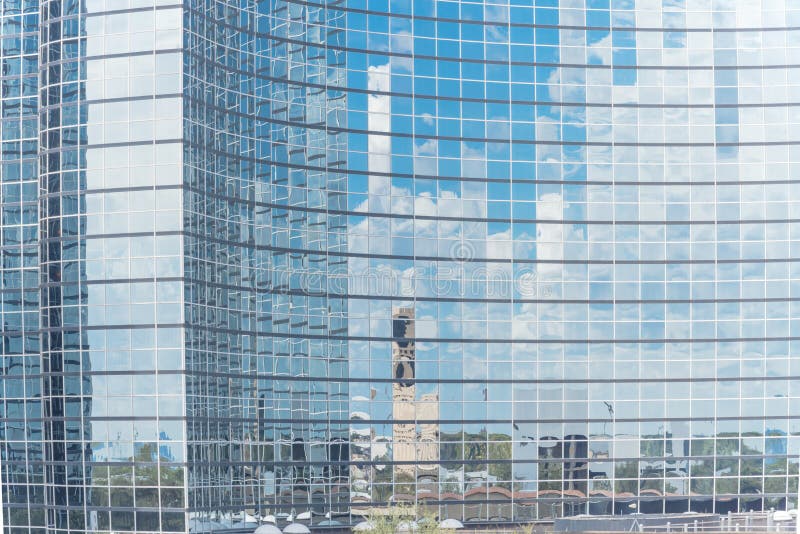 Modern Building Exterior with Glass Windows Reflection and Trees Stock ...